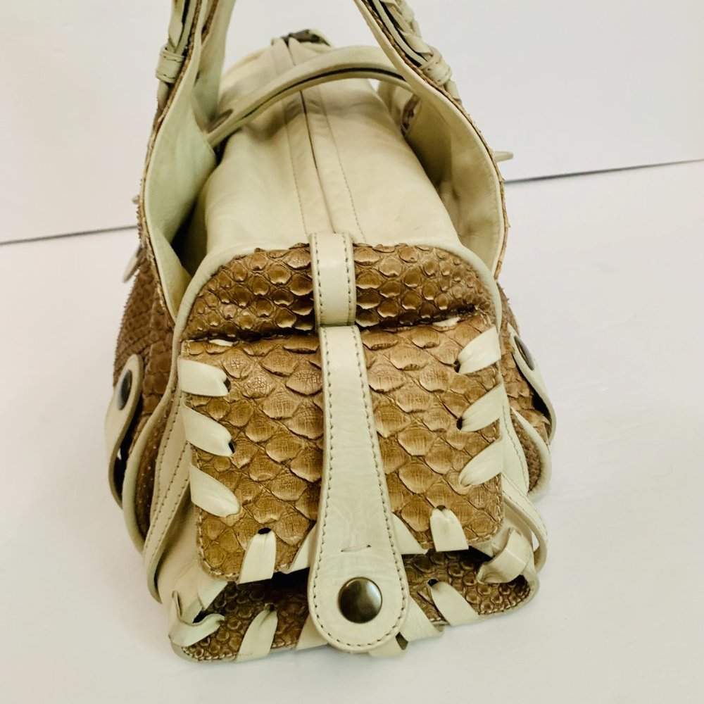 Chloe Silverado Exotic White Water Snake Leather Shou… - Gem